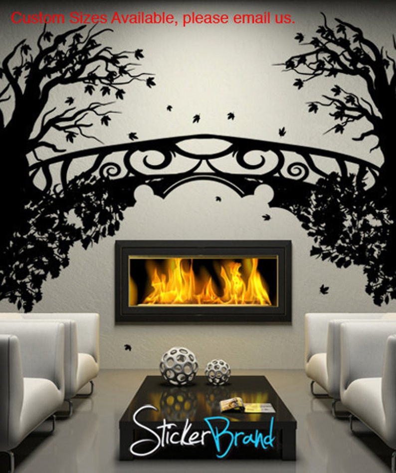 Vinyl Wall Decal Sticker Floral Tree Fantasy Bridge - Etsy