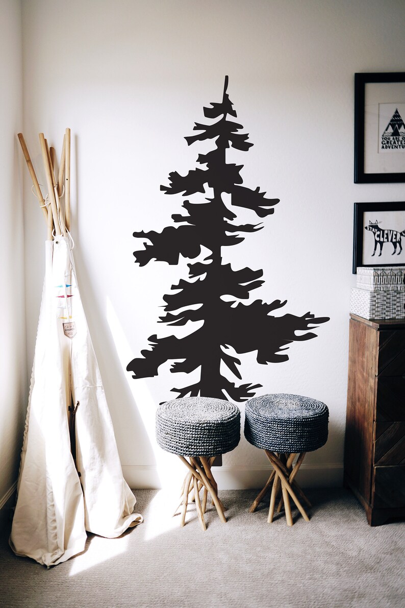 Pine Tree Wall Decal Sticker. Nursery Tree Wall Art. Bedroom Wall ...