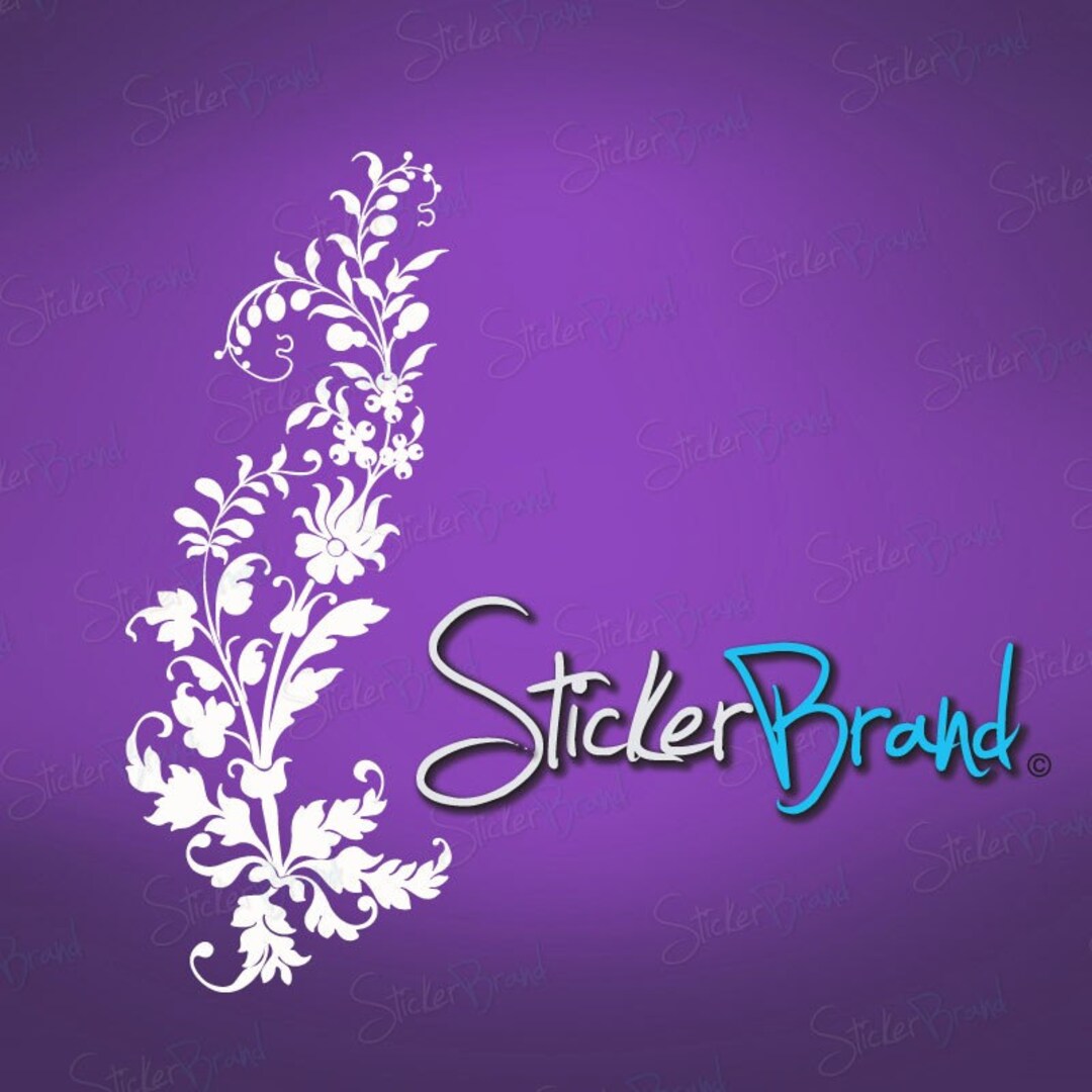 Vinyl Wall Decal Sticker Swirl Flower 688 - Etsy