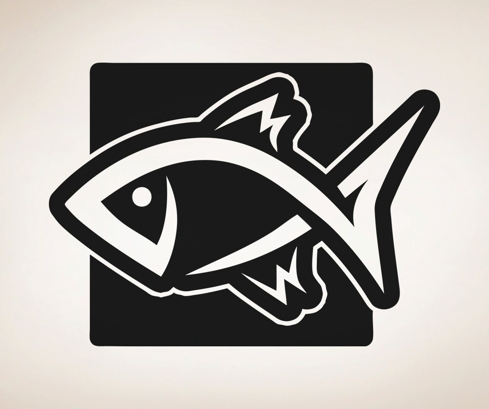 Vinyl Wall Decal Sticker Fish Square Osaa1297s - Etsy