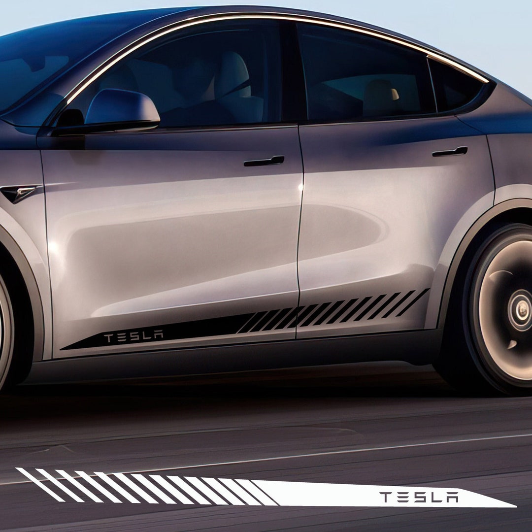 Tesla Model Y, Model 3 Graphic Decal Sticker. Side Door Rocker Panel ...