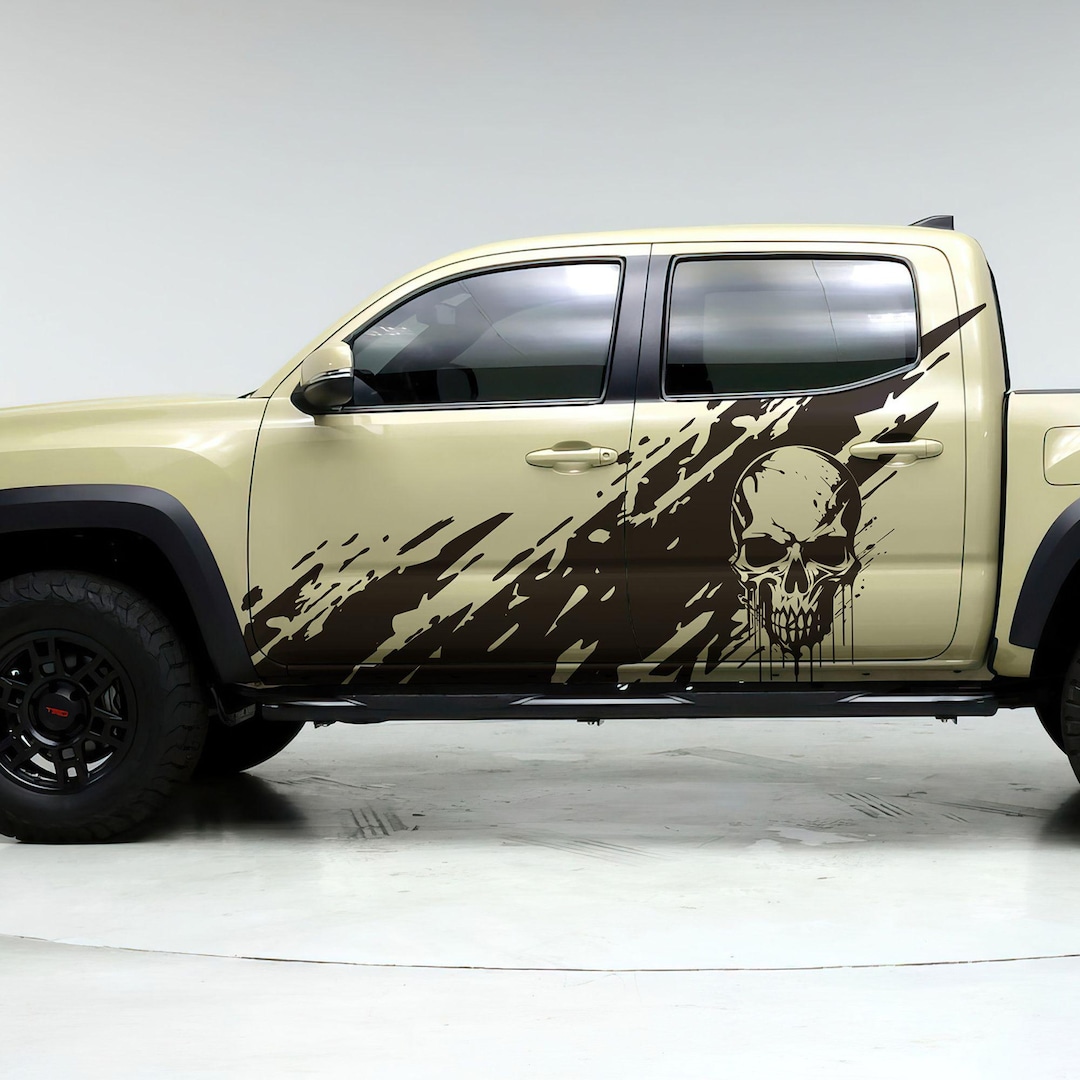 Tacoma Truck Decal Graphic Sticker. Mud Splash Skull Design for 4runner ...