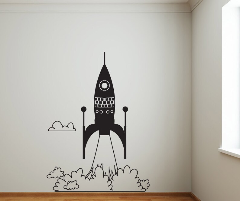 Vinyl Wall Decal Sticker Rocket Ship Take off Osdc653s - Etsy