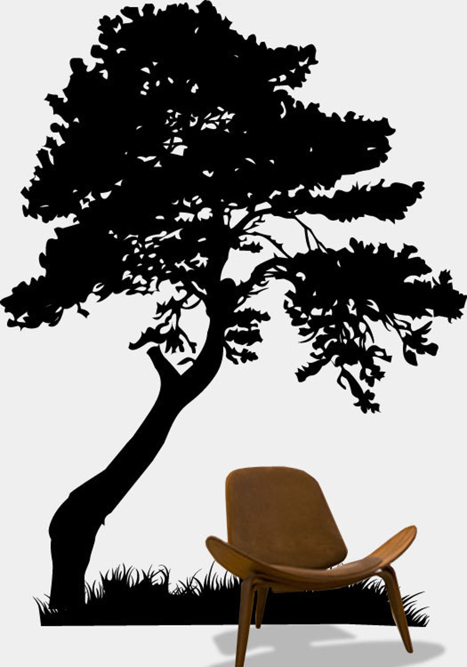 Vinyl Wall Art Decal Sticker Tree Leaves Grass 6ft Tall Item - Etsy