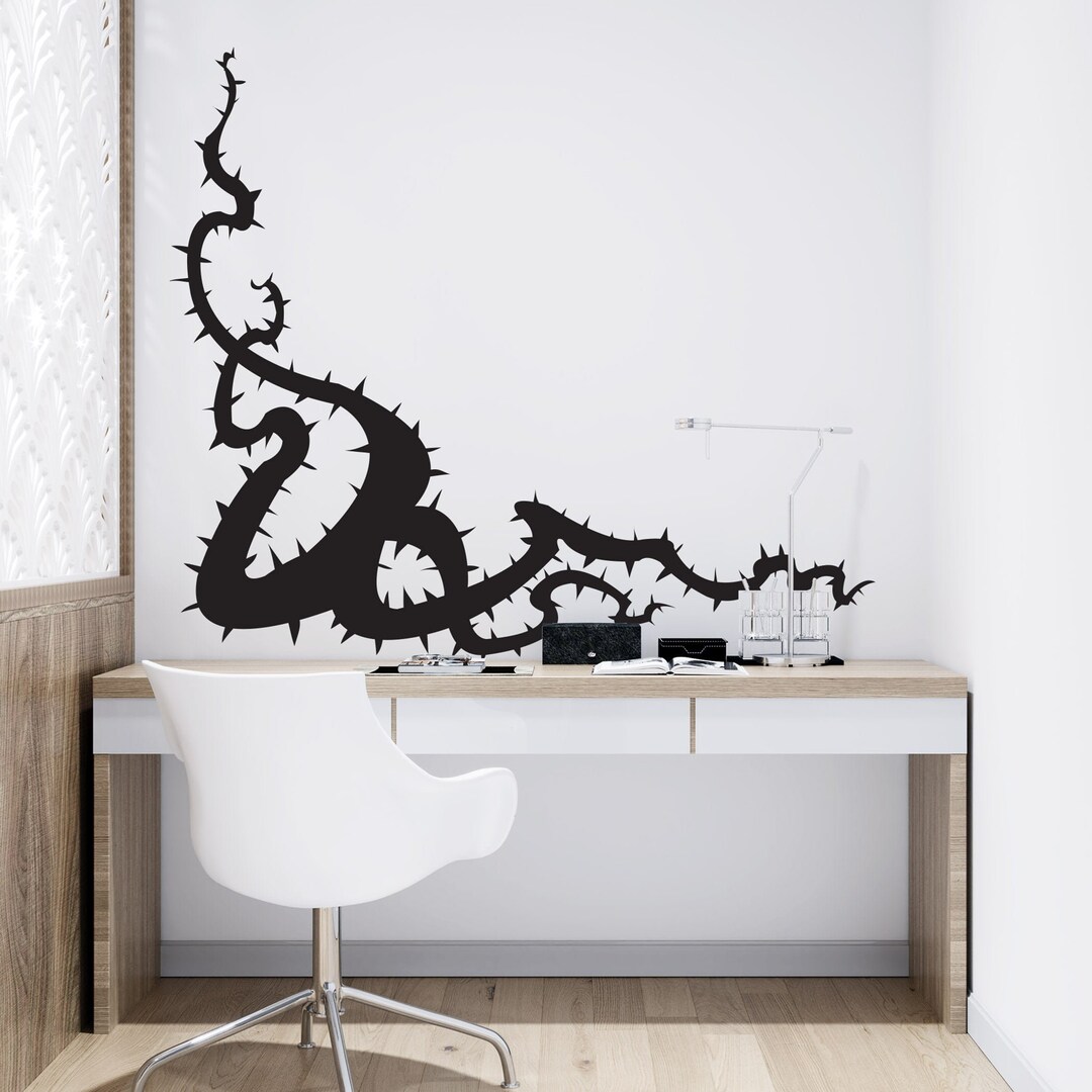 Spooky Thorn Vine Bush Vinyl Wall Decal Sticker. Bedroom Decor, Office ...