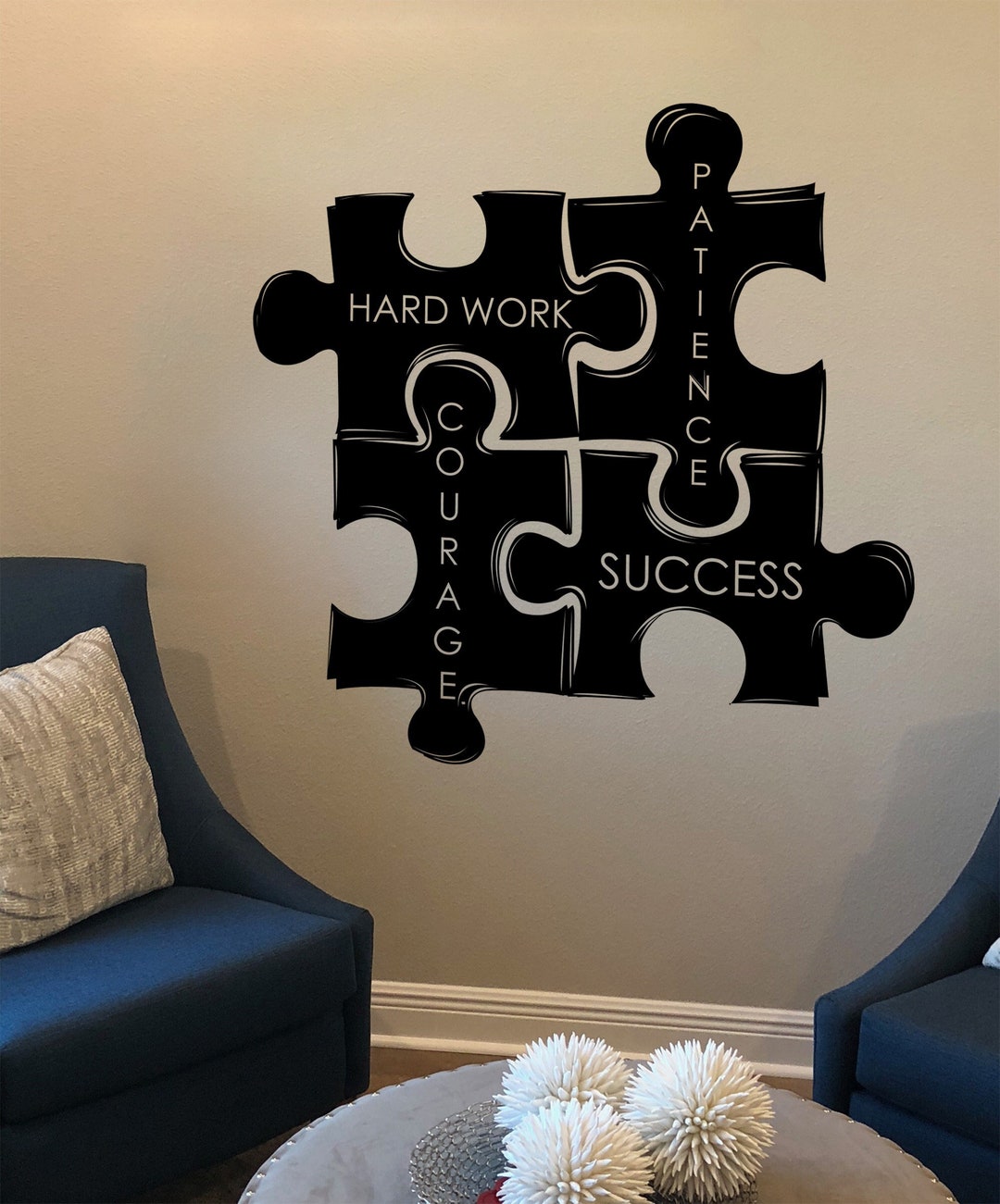 Motivational Wall Quote for Office Decor. Hard Work, Patience, Courage ...