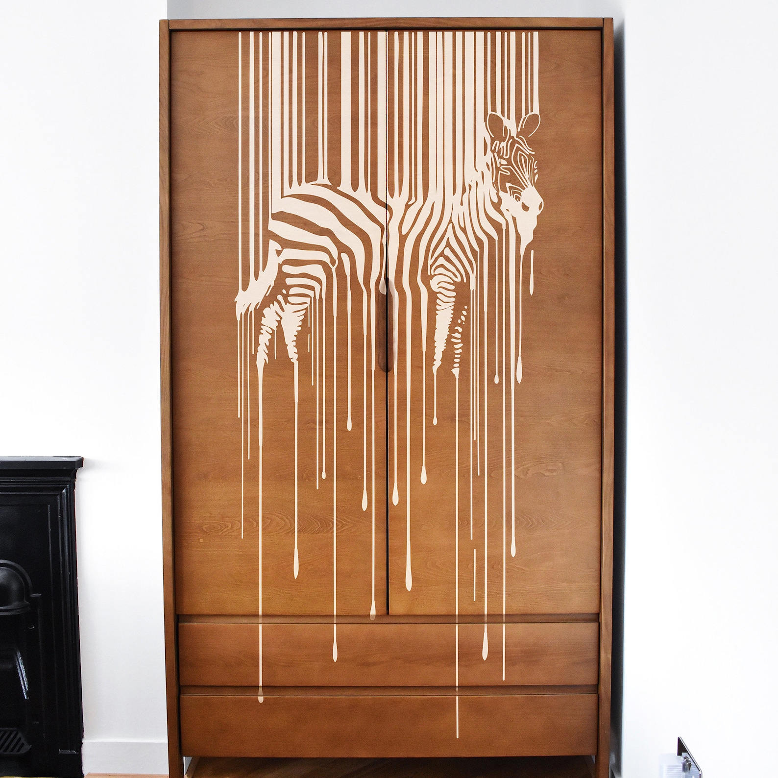 Drippy Zebra Wall Decal Sticker Office Wall Decor Bedroom Decor Kid's ...