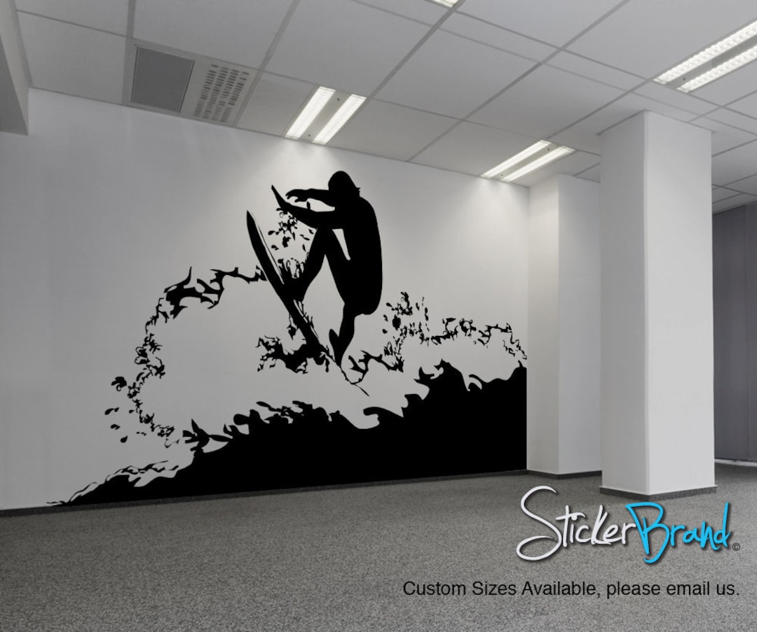 Vinyl Wall Decal Sticker Surfer 72inx118in Item Ac180s - Etsy