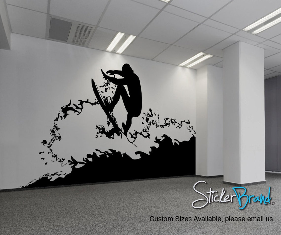 Vinyl Wall Decal Sticker Surfer 72inx118in Item Ac180s - Etsy