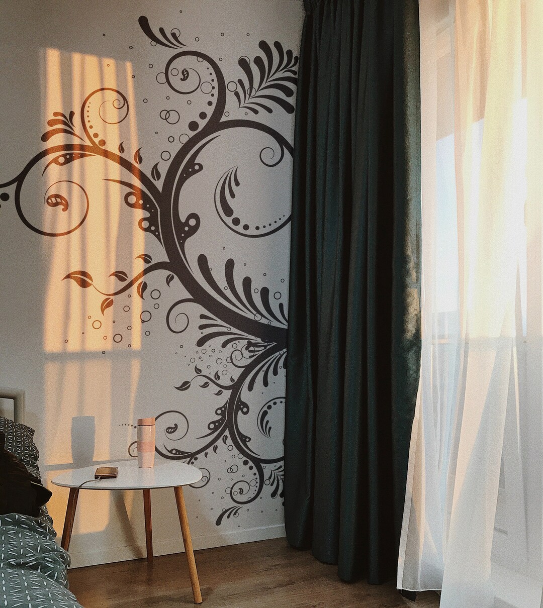 Wall Decal Sticker. Flower Floral Swirl Wall Decal Sticker. Nook Wall ...