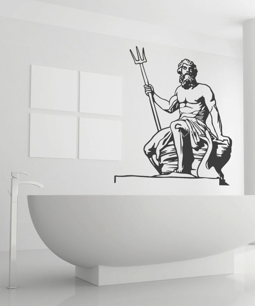 Vinyl Wall Decal Sticker Poseidon Greek Statue Osmb512m - Etsy