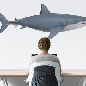 Great White Shark Wall Decal Sticker. Kid's Room Wall Art. Marine Life ...