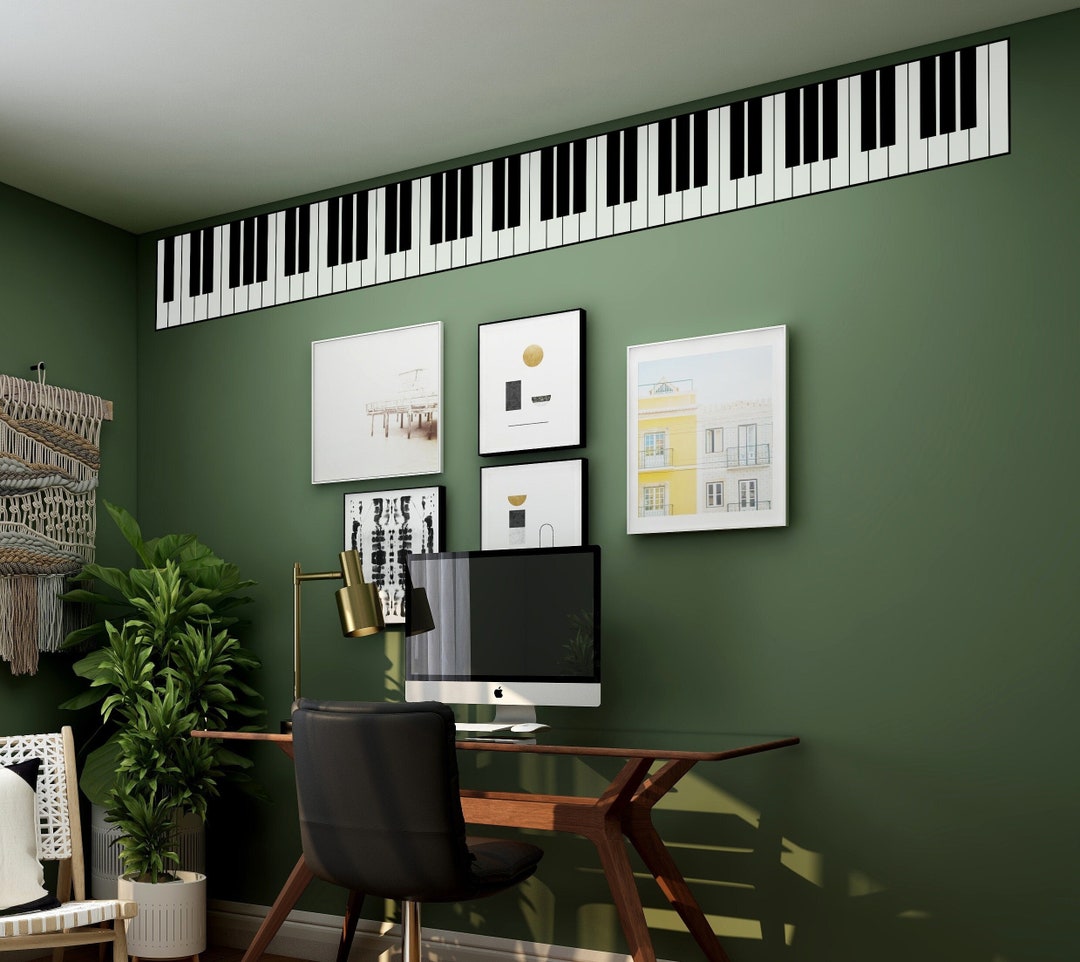 Music Room Decor. Keyboard, Piano Keys Wall Decal Sticker. 88 Keys ...