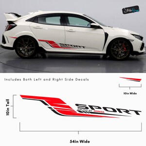 Car Decal for Honda Accord / Civic Sports Racing Graphic Decal Sticker ...