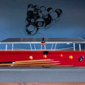 Billiard Balls Wall Sticker. Pool Cue Wall Decal. Game Room Wall Decor ...