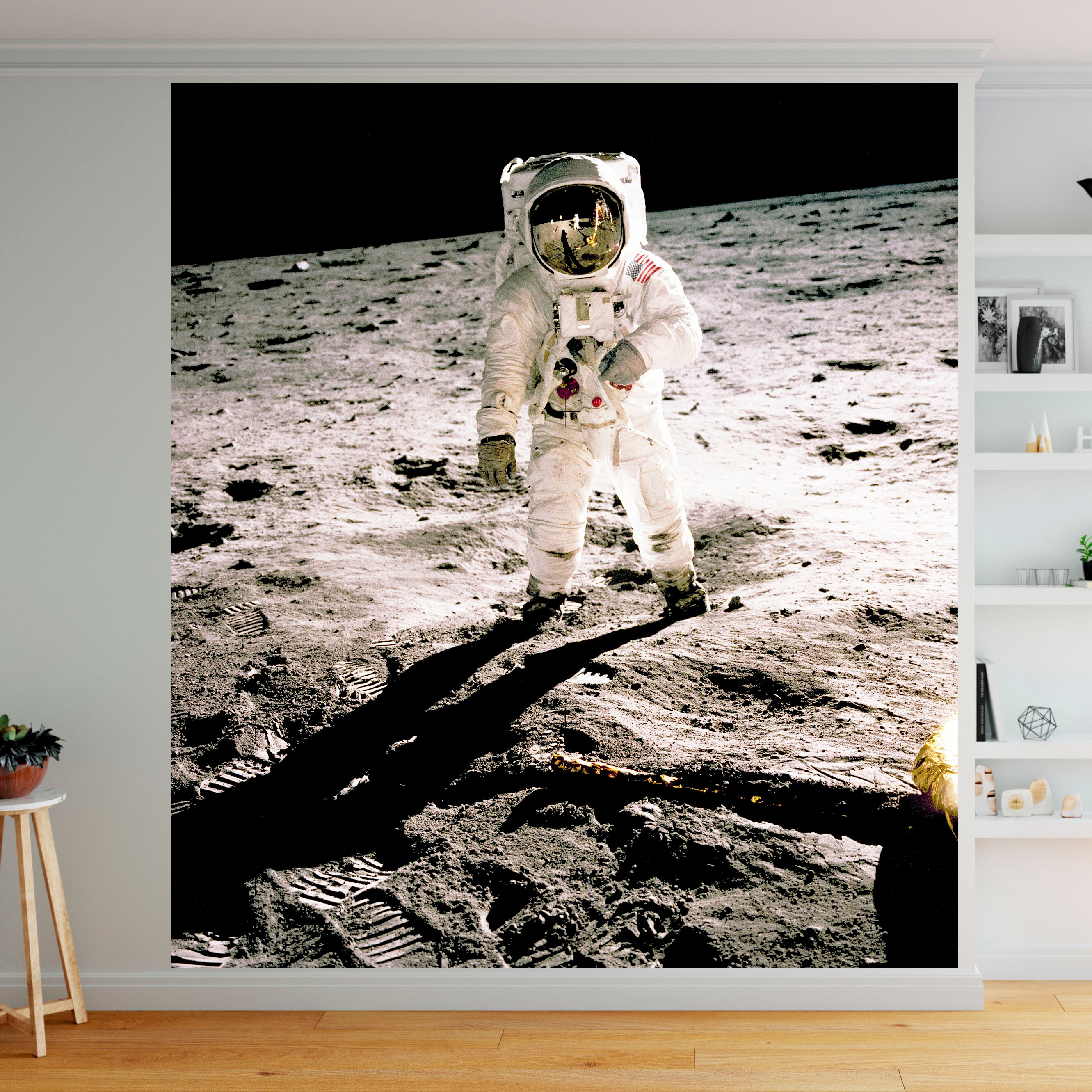 Astronaut on the Moon Wall Mural. Space Theme Decor. 6317 | Etsy