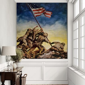 American Flag Wallpaper Mural – Patriotic Art Military Wall Decor ...