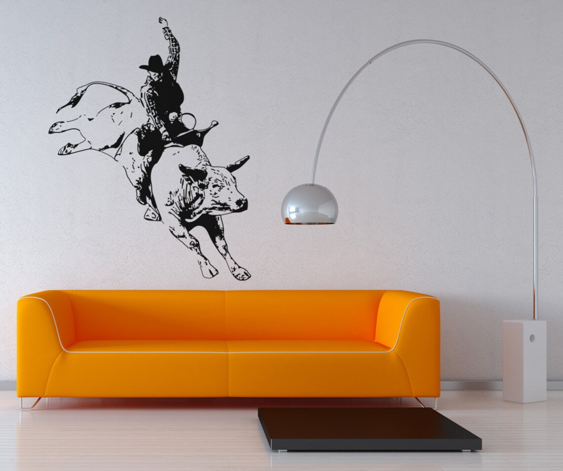 Rodeo Cowboy Wall Decal Sticker. Country Farm Theme Wall - Etsy