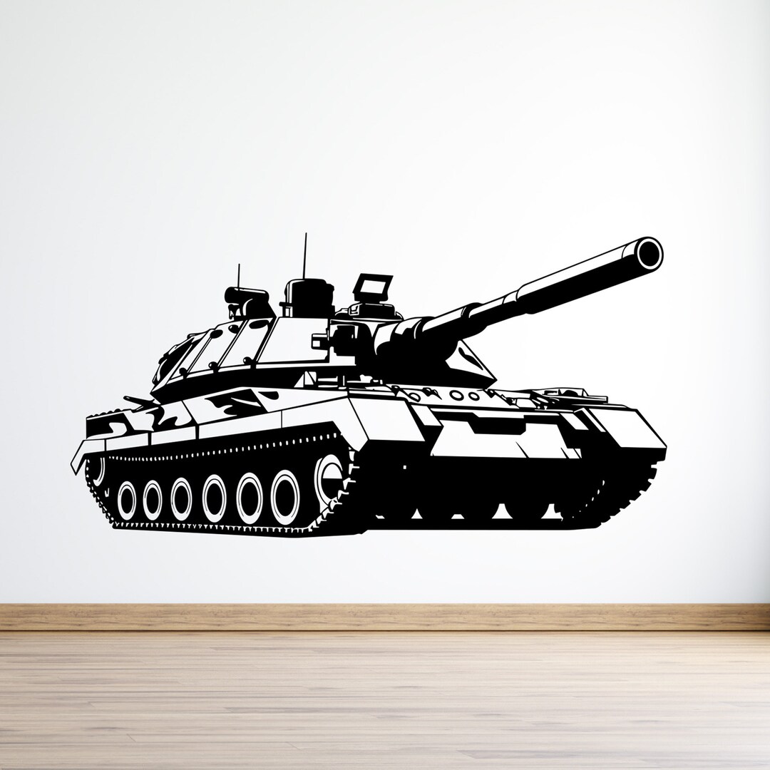 Military Tank Wall Decal Sticker. Wartime Armor Battlefield Theme Decor ...