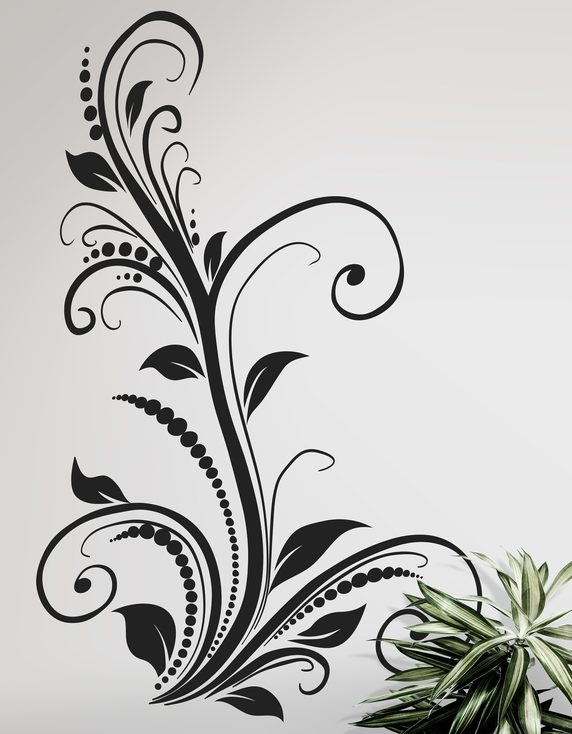 Swirly Vines Vinyl Wall Decal Sticker. 42in Tall X 36in Wide. #os ...