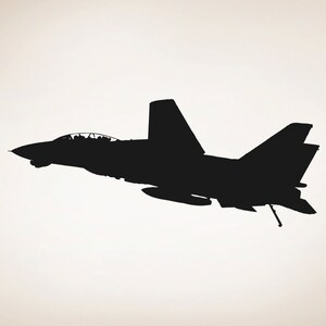 Fighter Jet Wall Decal Sticker. Military Theme Decor. Jet Silhouette ...