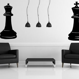 King and Queen Chess Pieces Vinyl Wall Decal Sticker. #OS_MB666A - Etsy