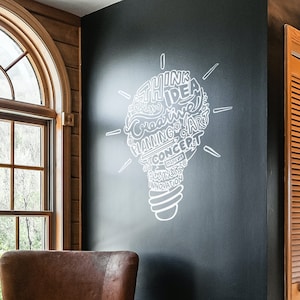 Lightbulb Motivational Wall Decal Quote. Office Decor, Creative Words ...