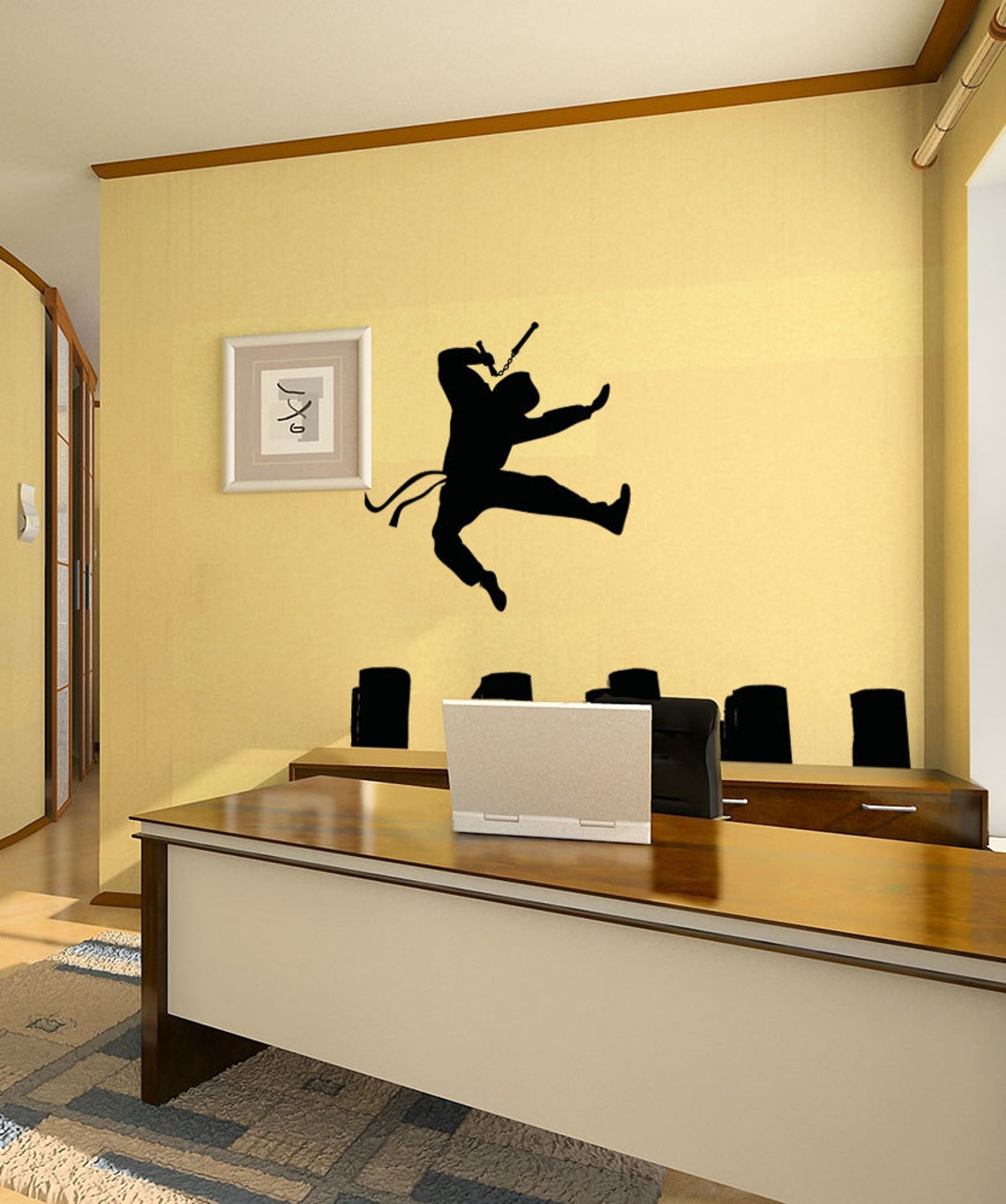 Vinyl Wall Decal Sticker Nunchuck Kick Osaa727s | Etsy