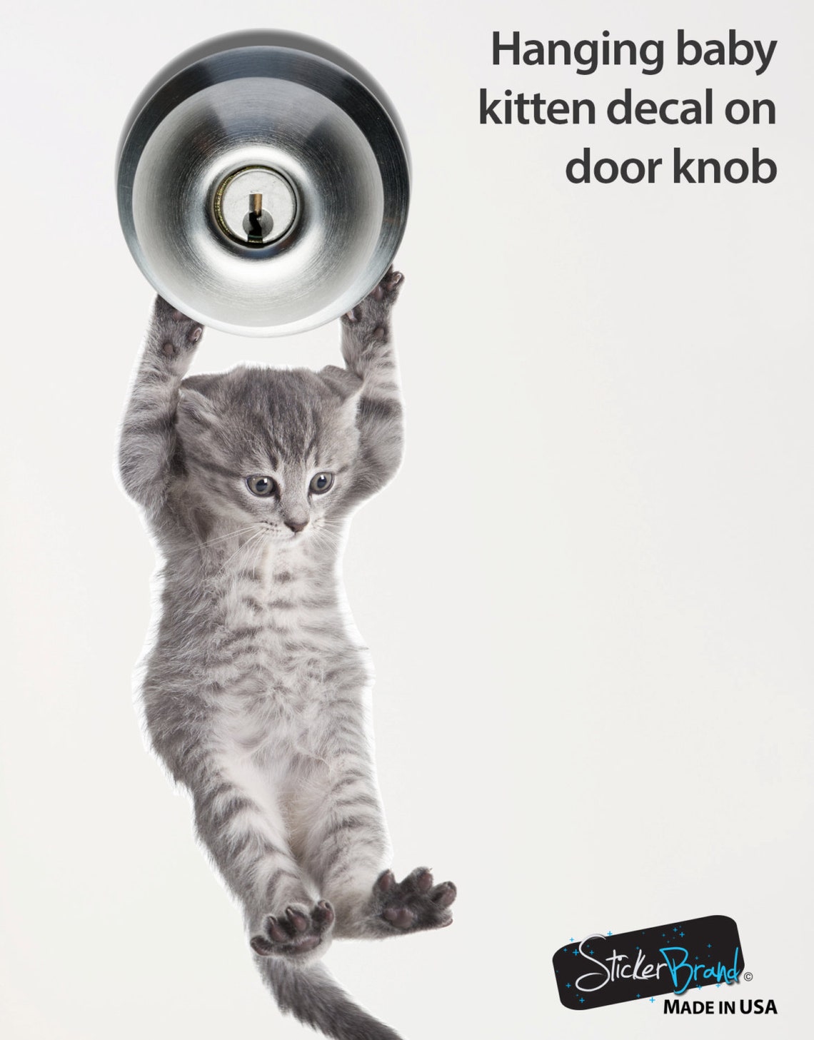 Cute Hanging Baby Cat Kitten Door Decal Sticker 6067 | Etsy