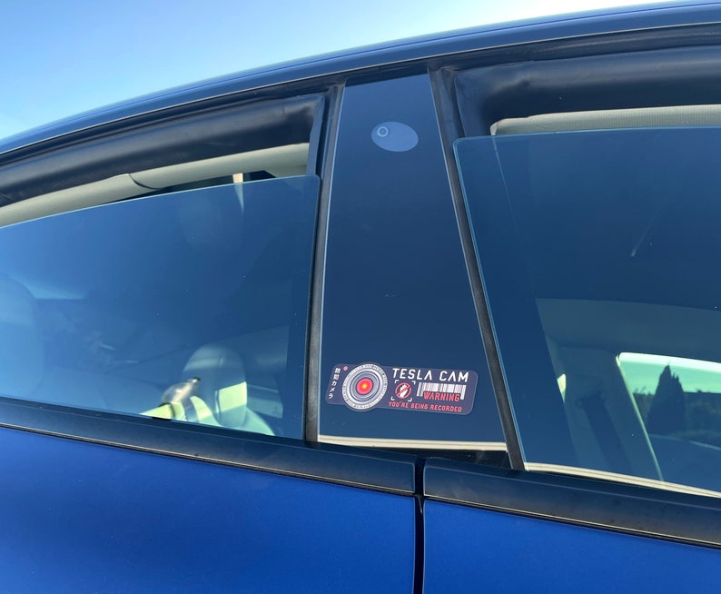 Tesla Cam Security Warning Sticker. Model 3, Y, X, S Sentry Mode Car ...