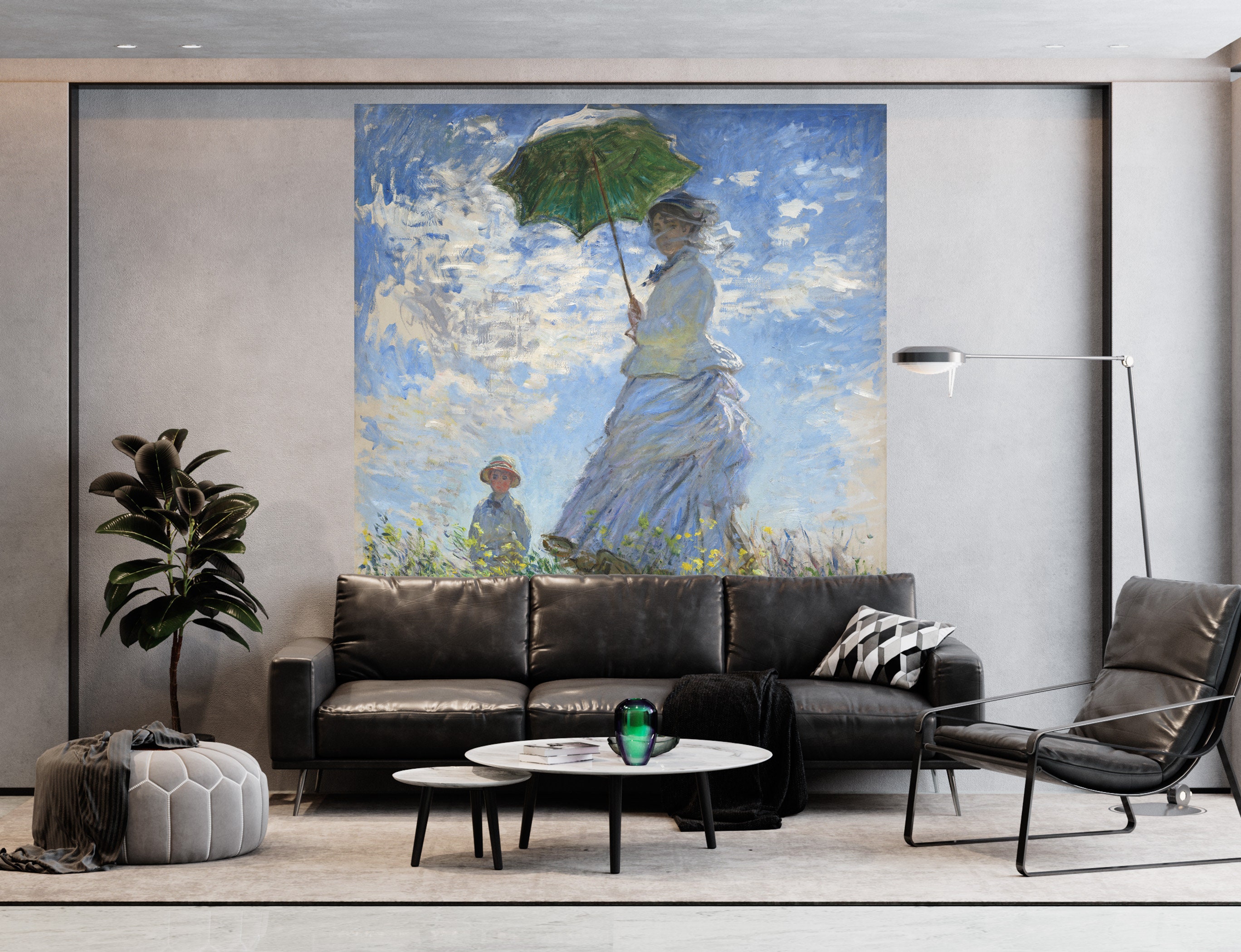 Monet Painting Wall Mural. Woman With a Parasol, Madame Monet and Her ...