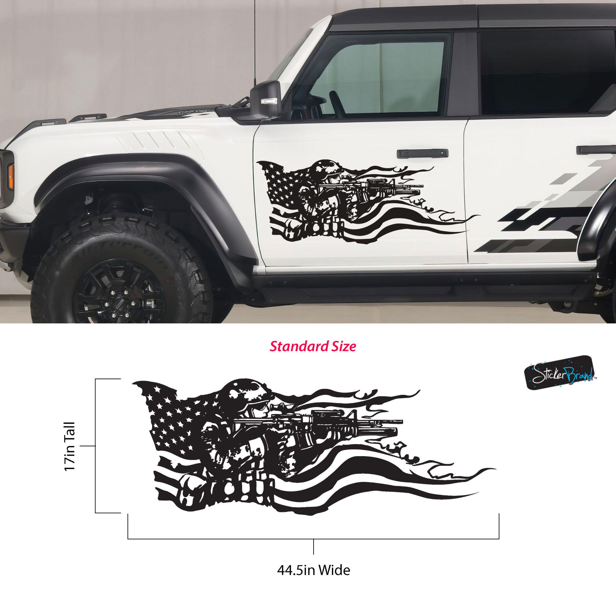 Military Soldier Flag Truck / Car Decal Sticker. Veteran Flag Window ...