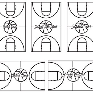 Personalized Logo Basketball Court Decal. Custom Name Basketball Wall ...