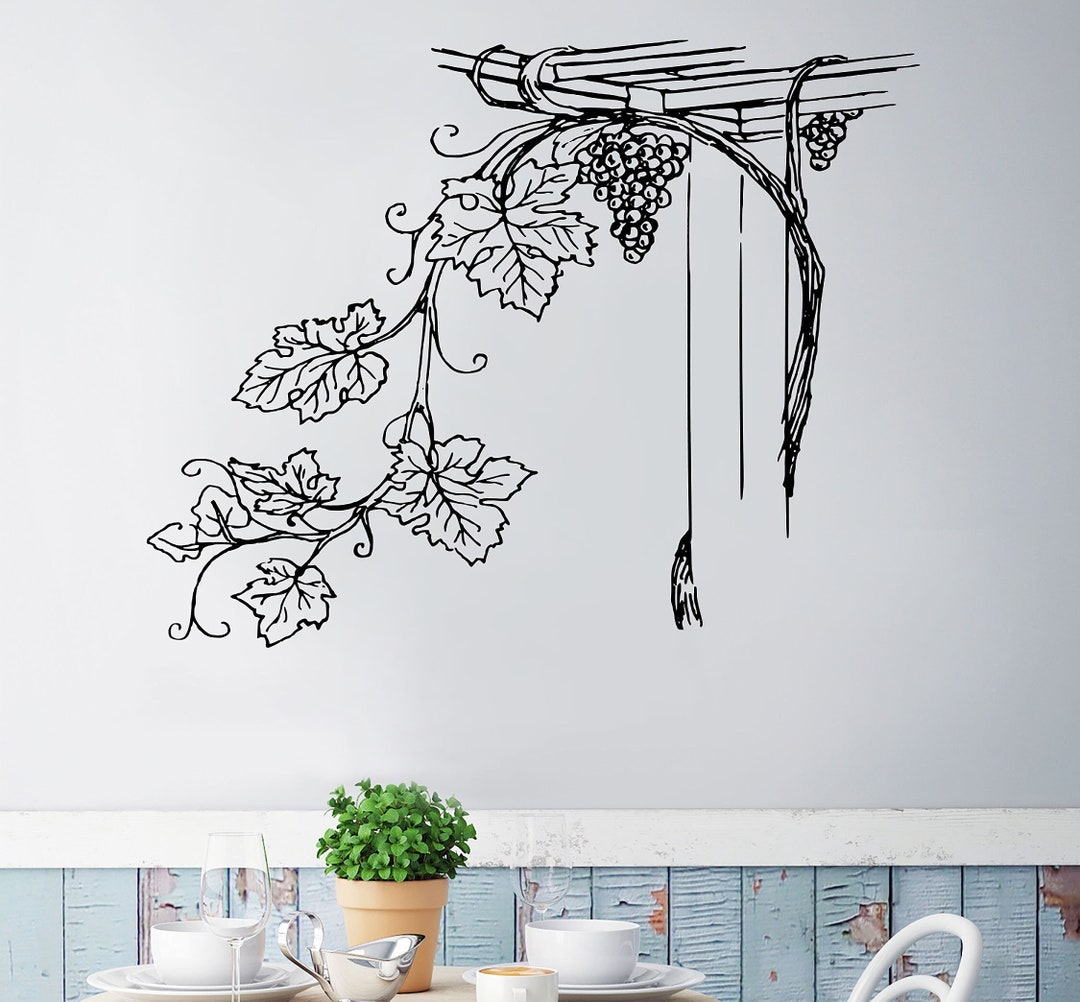Kitchen Wall Decor. Decal for Dinning Room. Bathroom Wall Decor. Grape ...