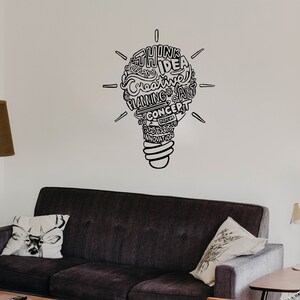 Lightbulb Motivational Wall Decal Quote. Office Decor, Creative Words ...