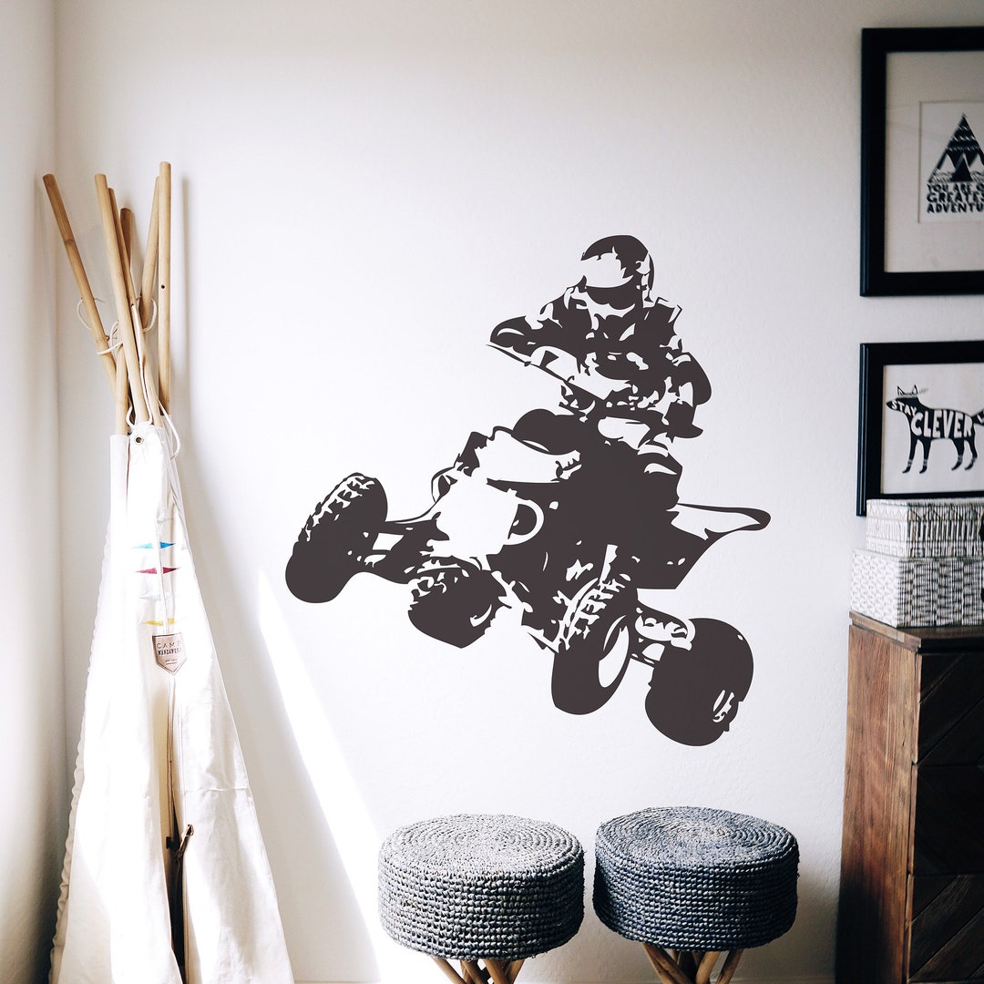 Quad Bike Adventure Wall Decal Sticker. Four Wheeler Sticker. Game Room ...