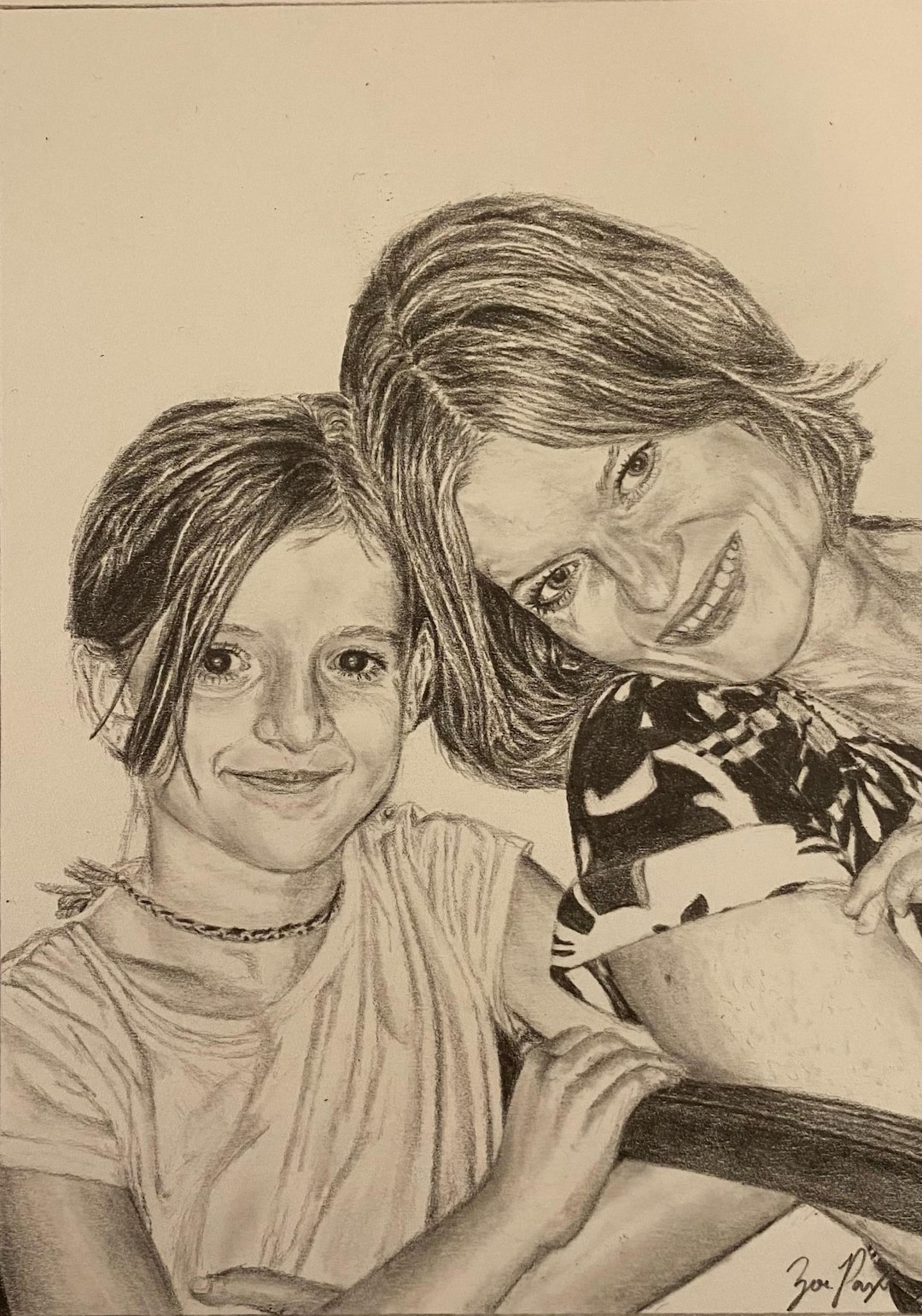 Custom Mother’s Day Portrait – Hand-drawn Pencil Art of Family, Kids ...