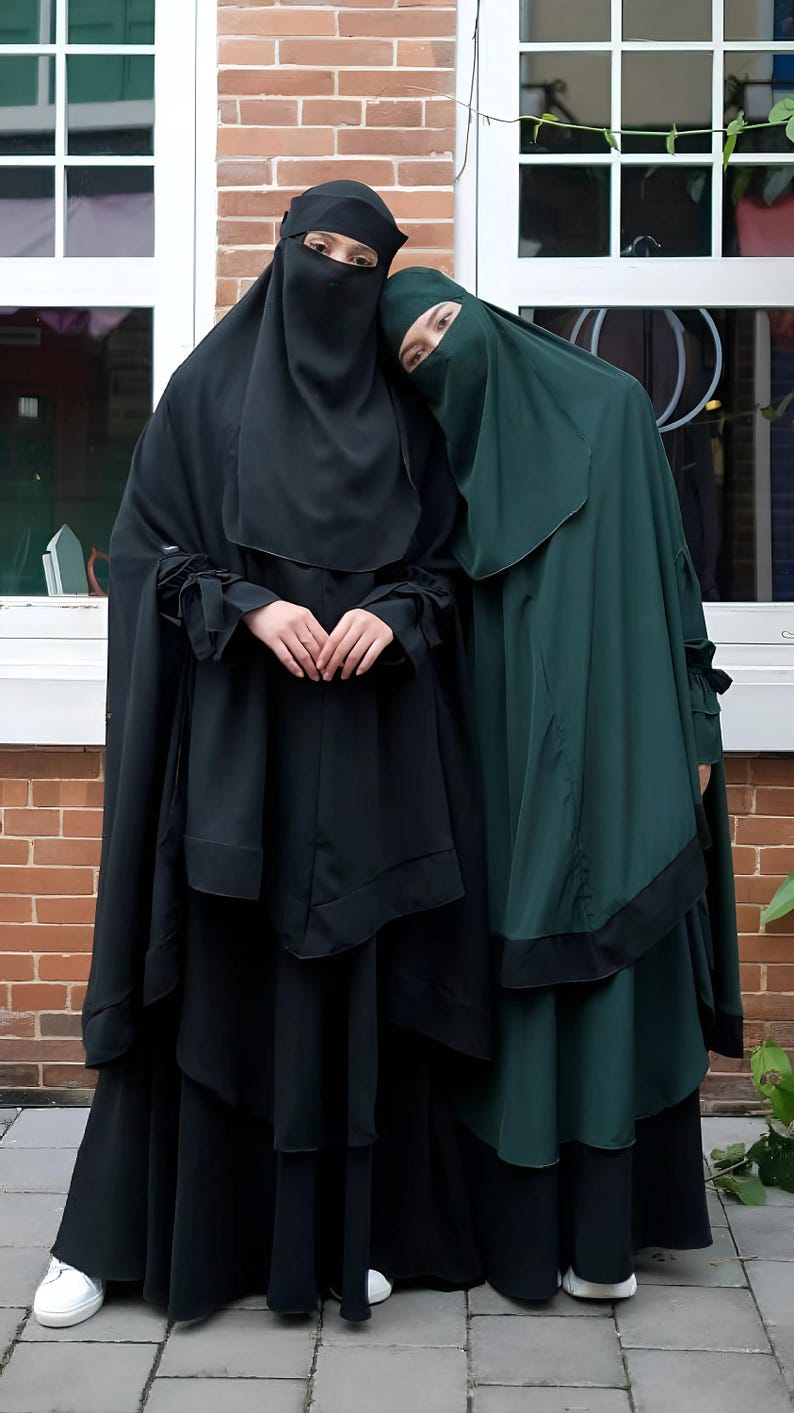 Hamro Silk Abaya Khimar Set: Muslim Women's Prayer Jilbab With Niqab - Etsy