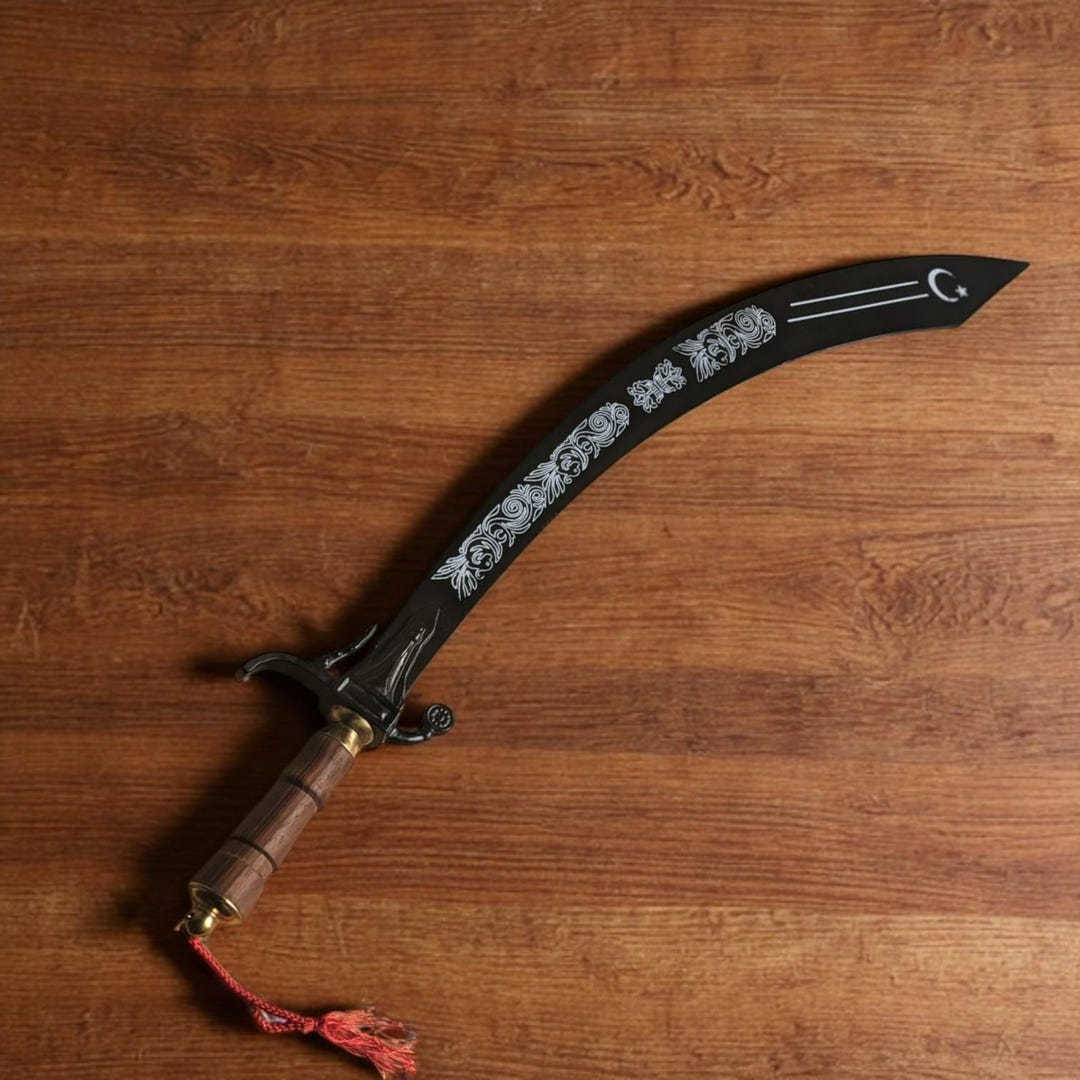 Belly Dance Scimitar Sword Full Black Sword Handmade Performance Sword ...