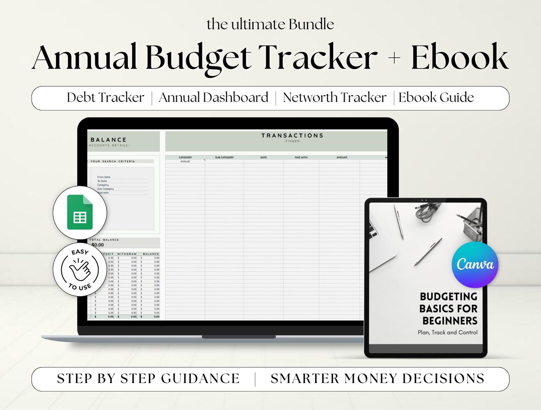 The Ultimate Budget Tracker + Budgeting Ebook Bundle | Google Sheets ...