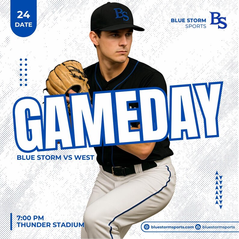 Baseball Social Media Templates | Canva Team Graphics (digital Download ...