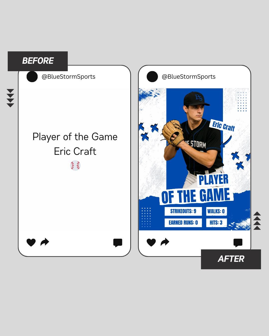 Baseball Social Media Templates | Canva Team Graphics (digital Download ...