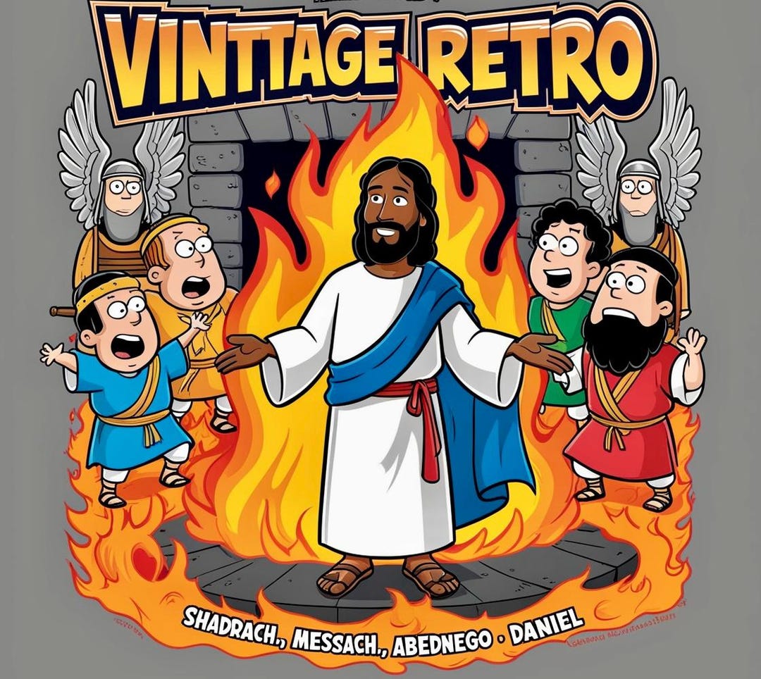 Vinttage Retro: Jesus in the Fiery Furnace - Etsy