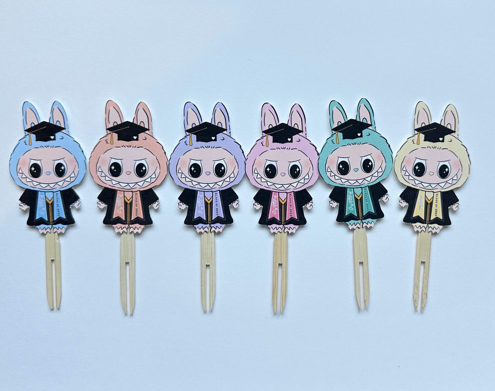 Labubu Graduation Cupcake Toppers | 12 Toppers - Etsy