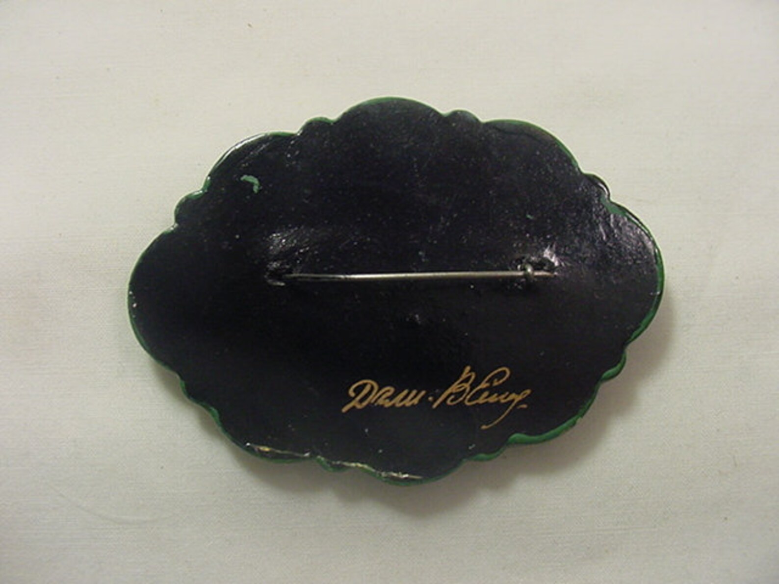 Vintage Hand Painted Artist Signed Floral Design Brooch 20 - 81 - Etsy