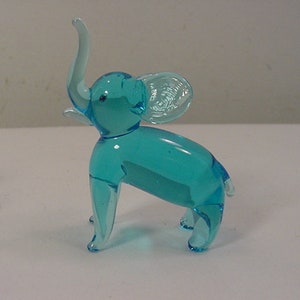 Set of 4 Vintage Art Glass Blue Elephants 19 - 1195 - Etsy
