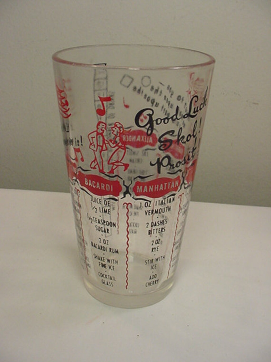 Vintage Good Luck Barware Mixing Glass With Cocktail Mixing - Etsy