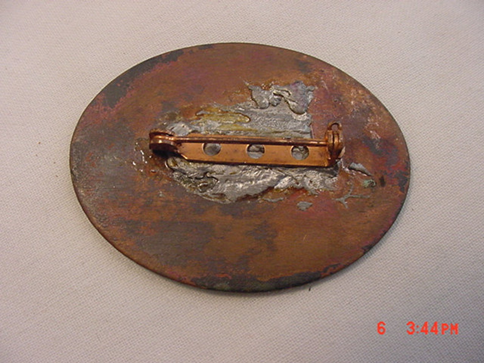 Vintage Enamel Over Copper Brooch 18 613 | Etsy