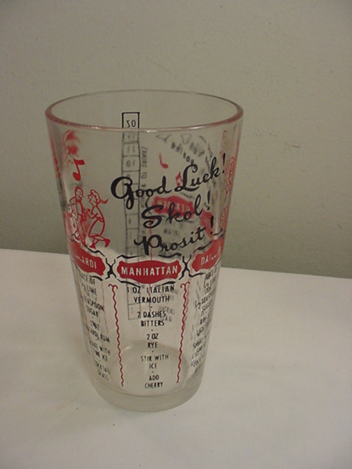 Vintage Good Luck Barware Mixing Glass With Cocktail Mixing - Etsy