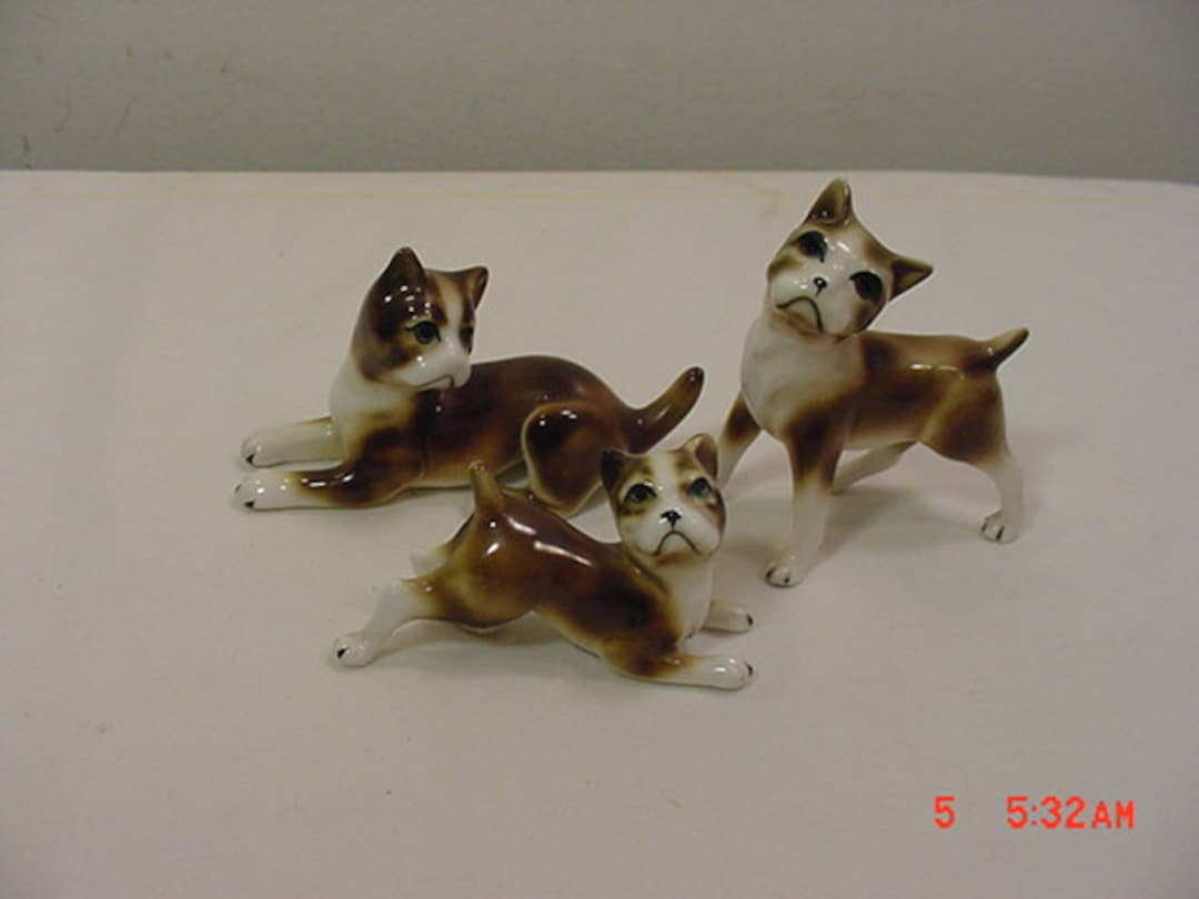 Set of 3 Vintage Bone China Puppy Dog Figurines 18 - 1567 - Etsy